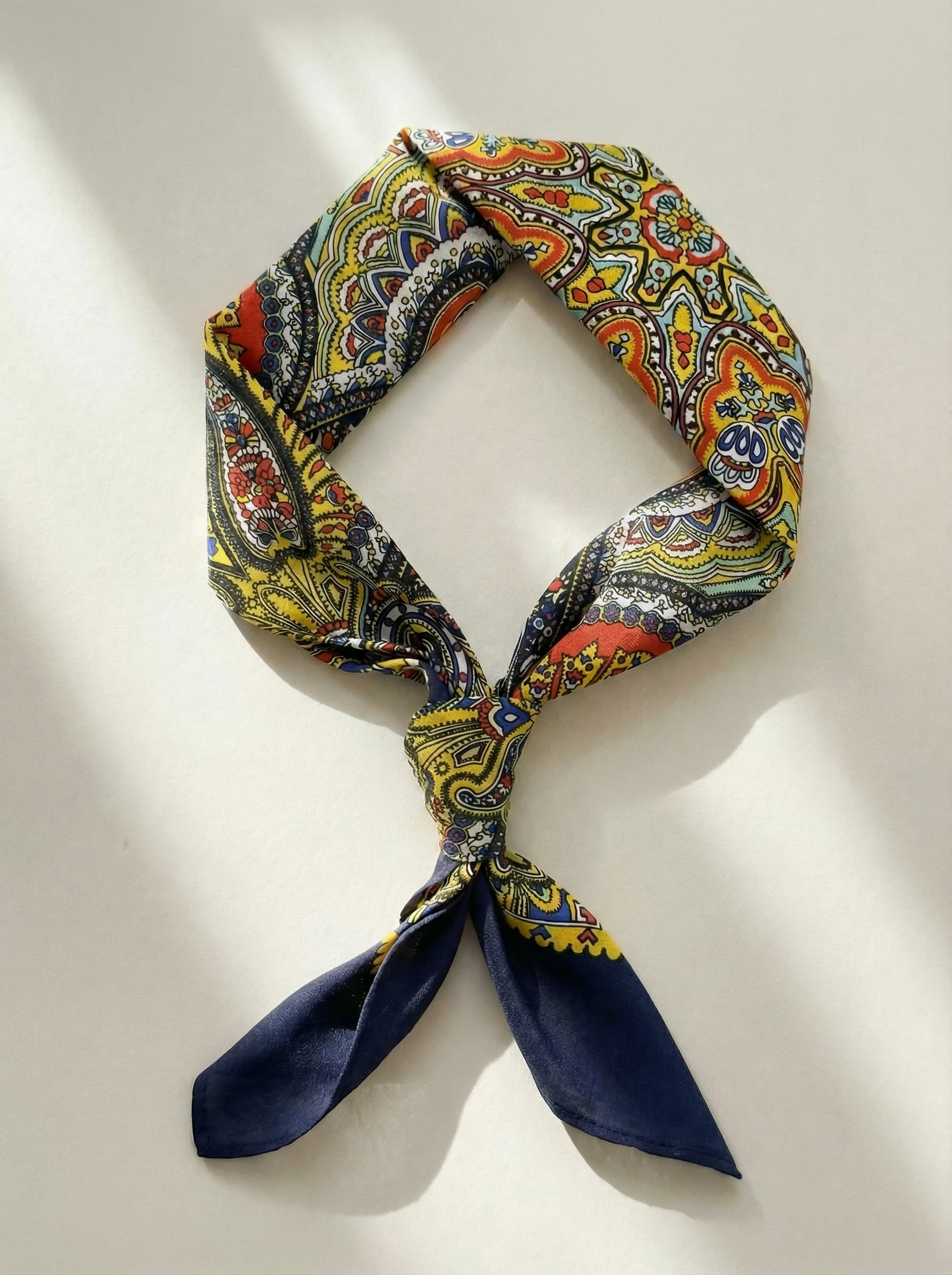Premium Bandana / Tørkle | Marineblå | Paisley | Bomull (55x55 cm ...